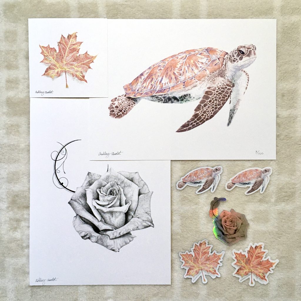 A Door Unlocked | Sea Turtle, Maple Leaf, and Rose Prints. Plus Stickers!